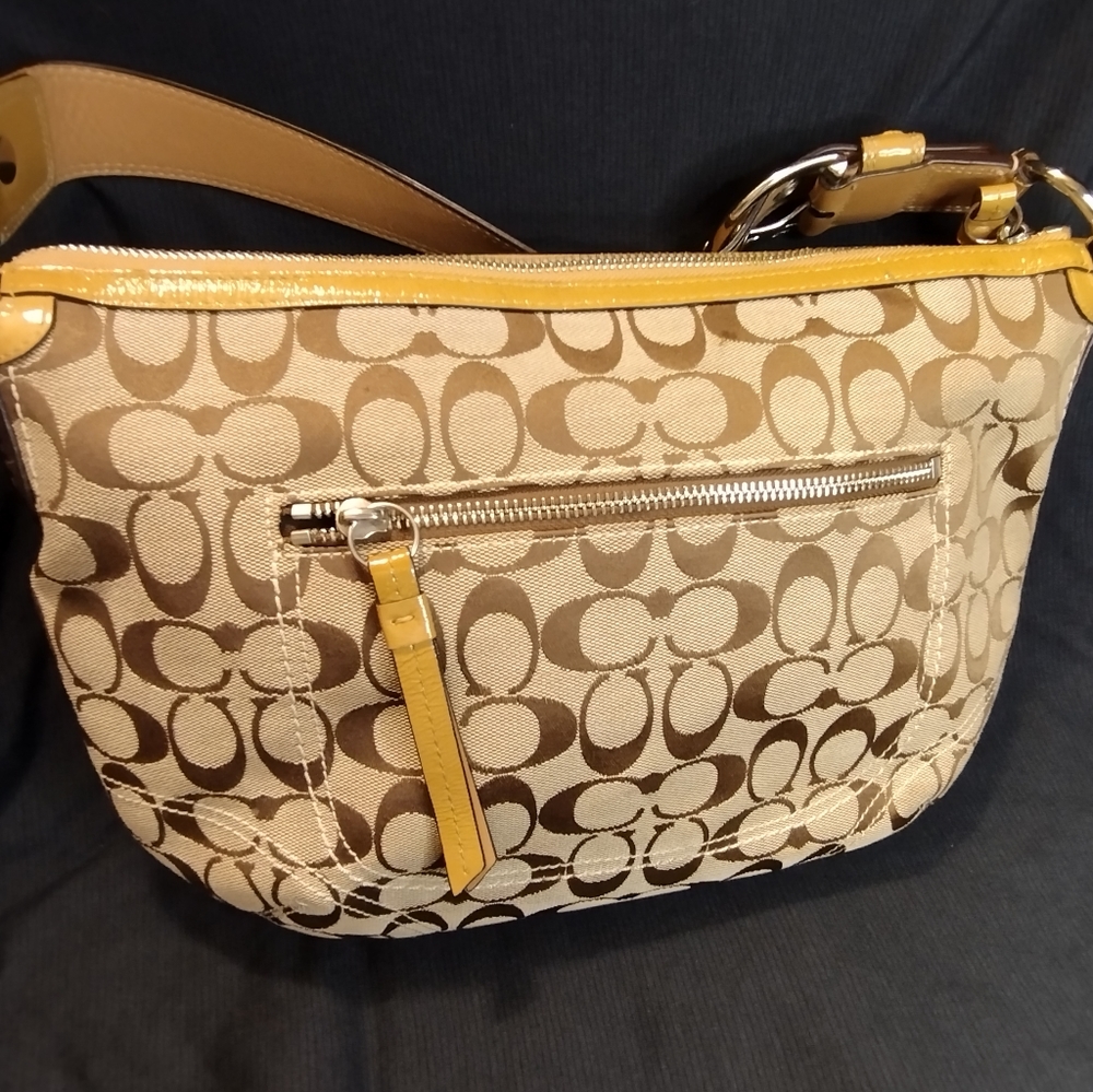 Coach Hobo Tan Signature Shoulder Bag - Gem